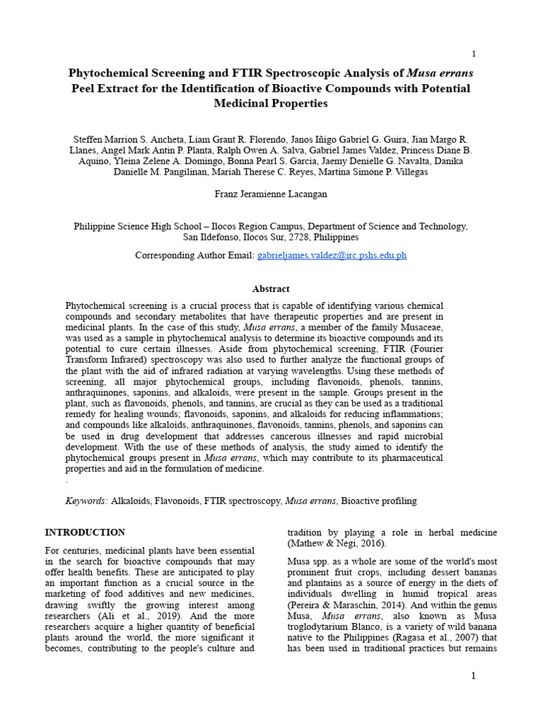 Journal Format - Musa Errans | PDF | Polyphenol | Flavonoid