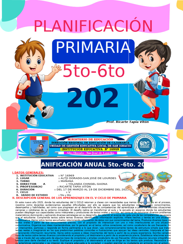 Planific Anual 5° 6° Alto Dorado 2025 Pdf División Matemáticas 6320