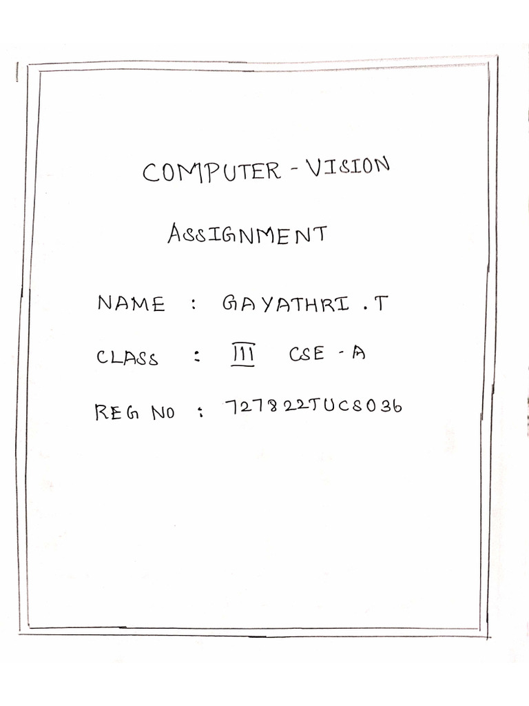 Computer Vision Gayathri | PDF
