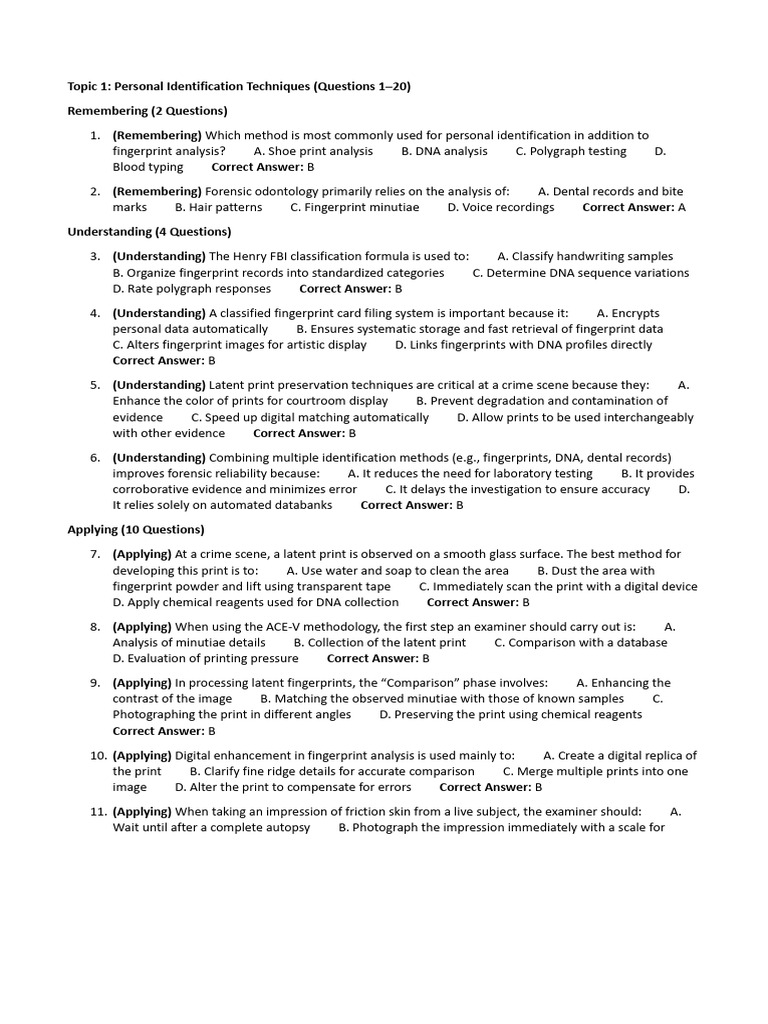 Pre test and Post test FS TOS Based | PDF | Fingerprint | Exposure ...