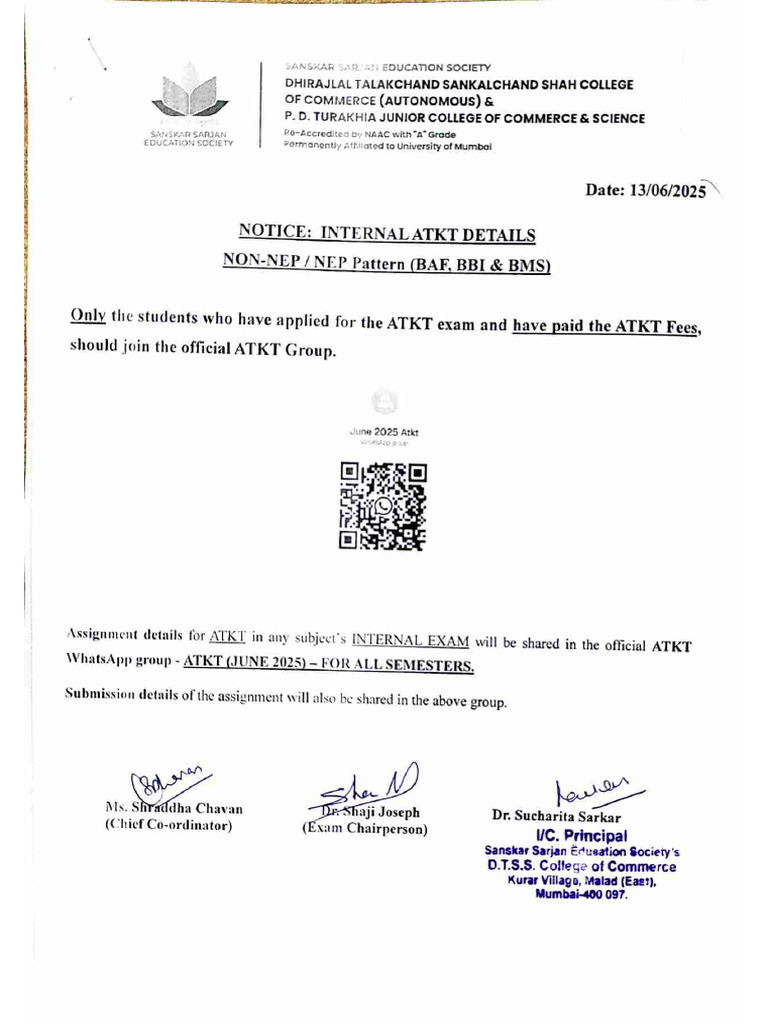 NEP ATKT time table (June 2025) | PDF