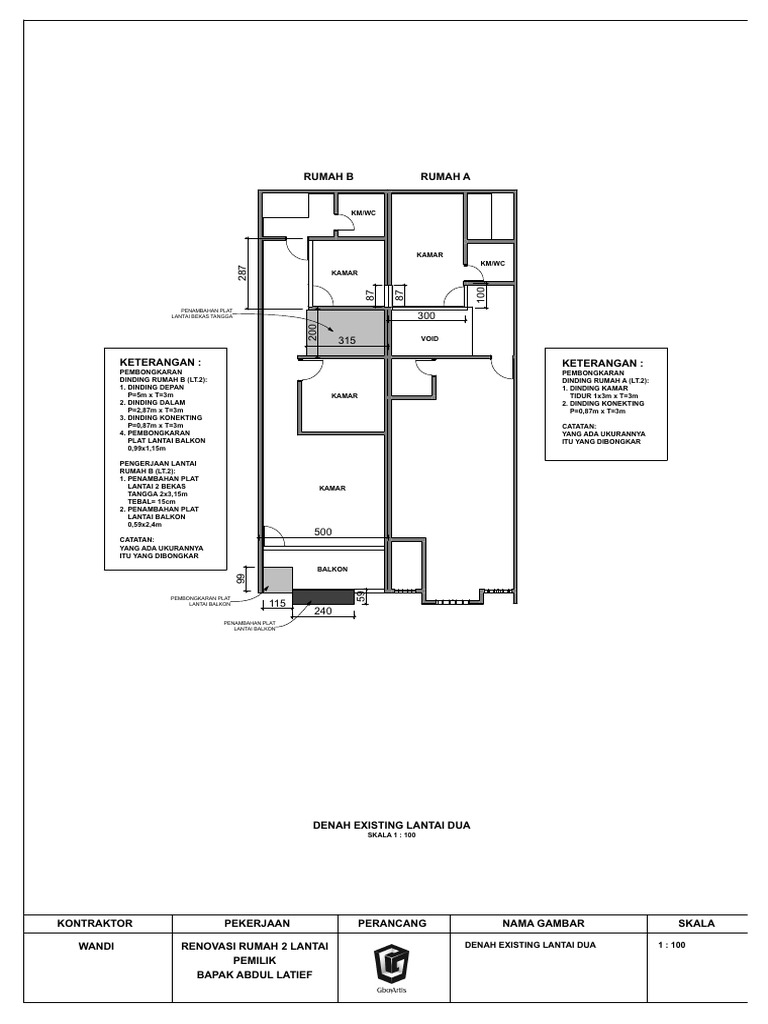Denah Eksisting LT2 | PDF