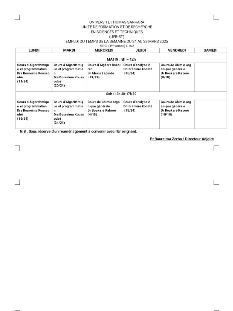 24Mars-30JuinEmploi Temps MPCI-1 2024-2025 Phoenix | PDF