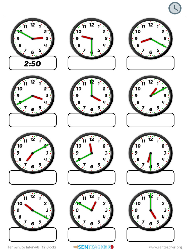 One Minute Intervals 20 Clocks | PDF