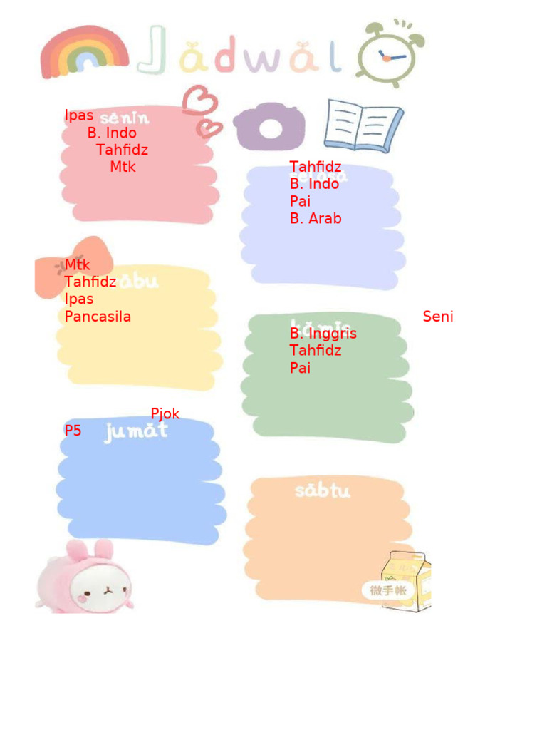 jadwal kelas 4 | PDF