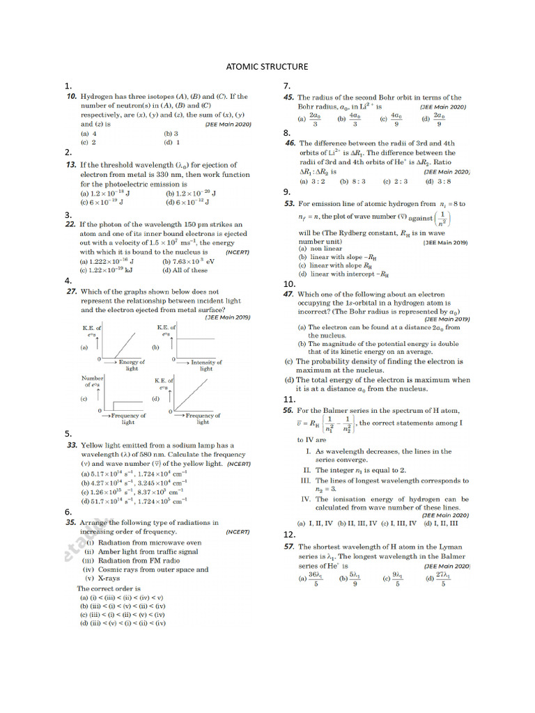 Mab Class Atomic Structure | PDF