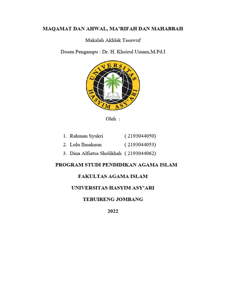 9. Maqamat Ahwal Ma'Rifah Mahabbah | PDF