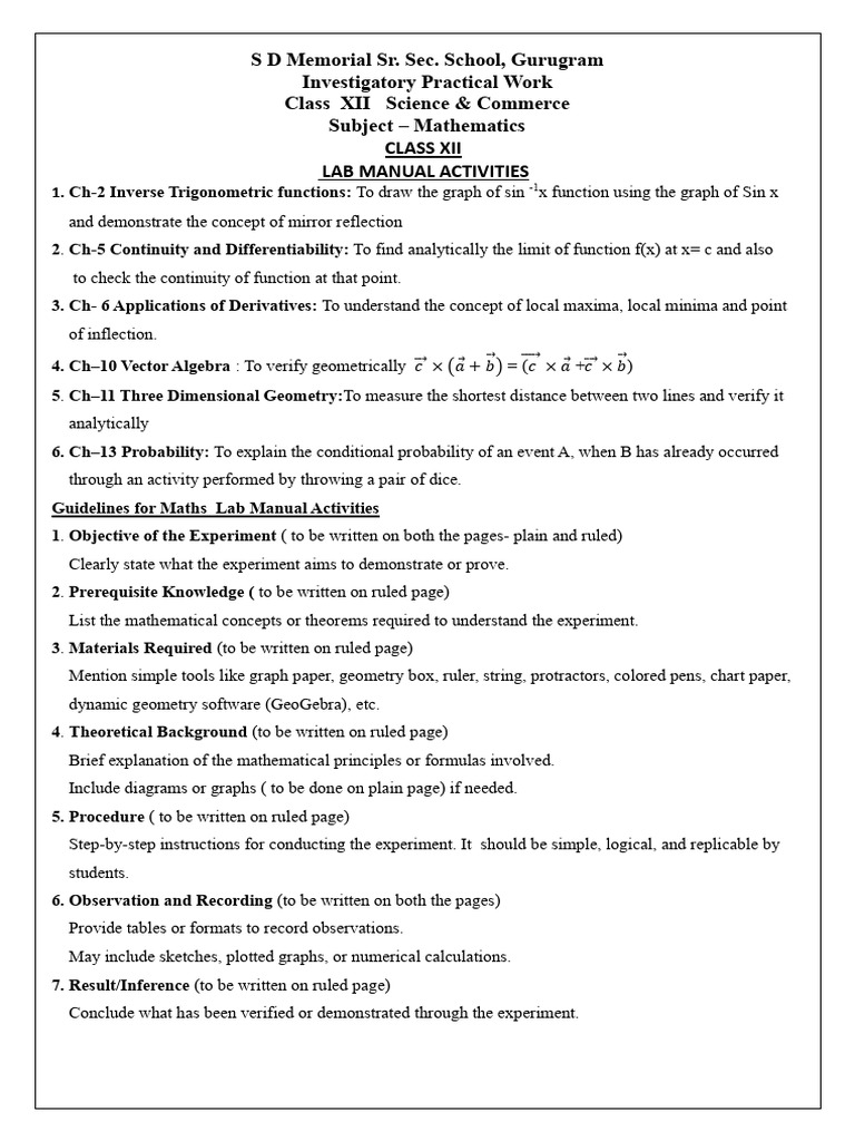 XII Mathematics Practical Work | PDF