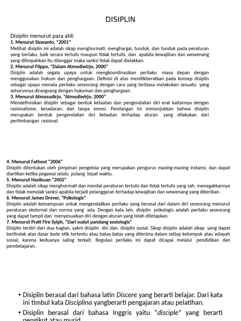 Materi Kedisiplinan dan Penerapannya | PDF