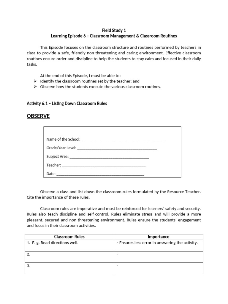 Classroom Management & Routines Guide | PDF | Classroom | Classroom ...