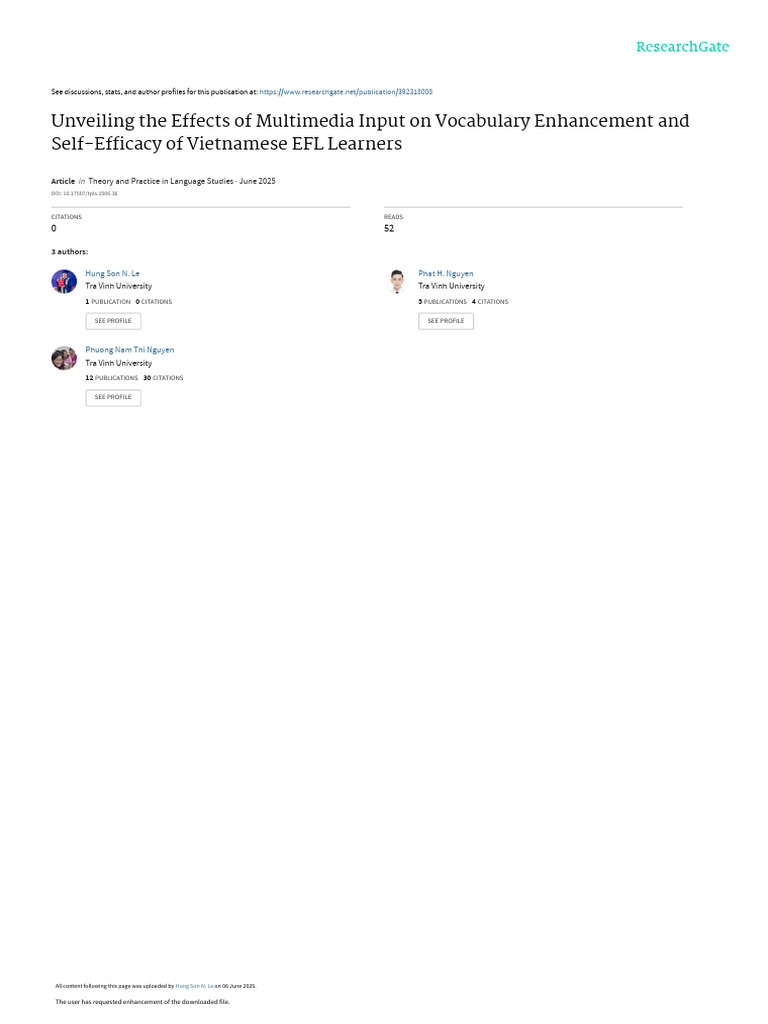 Unveiling The Effects of Multimedia Input On Vocab | PDF | Vocabulary ...