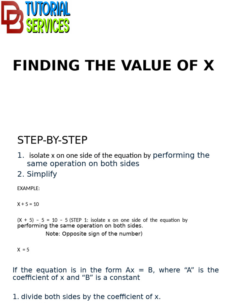 Step-by-Step Guide to Solving for X | PDF | Polynomial | Equations