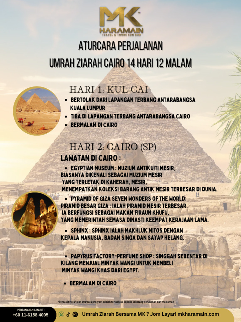 Aturcara MK Ziarah Cairo PDF | PDF