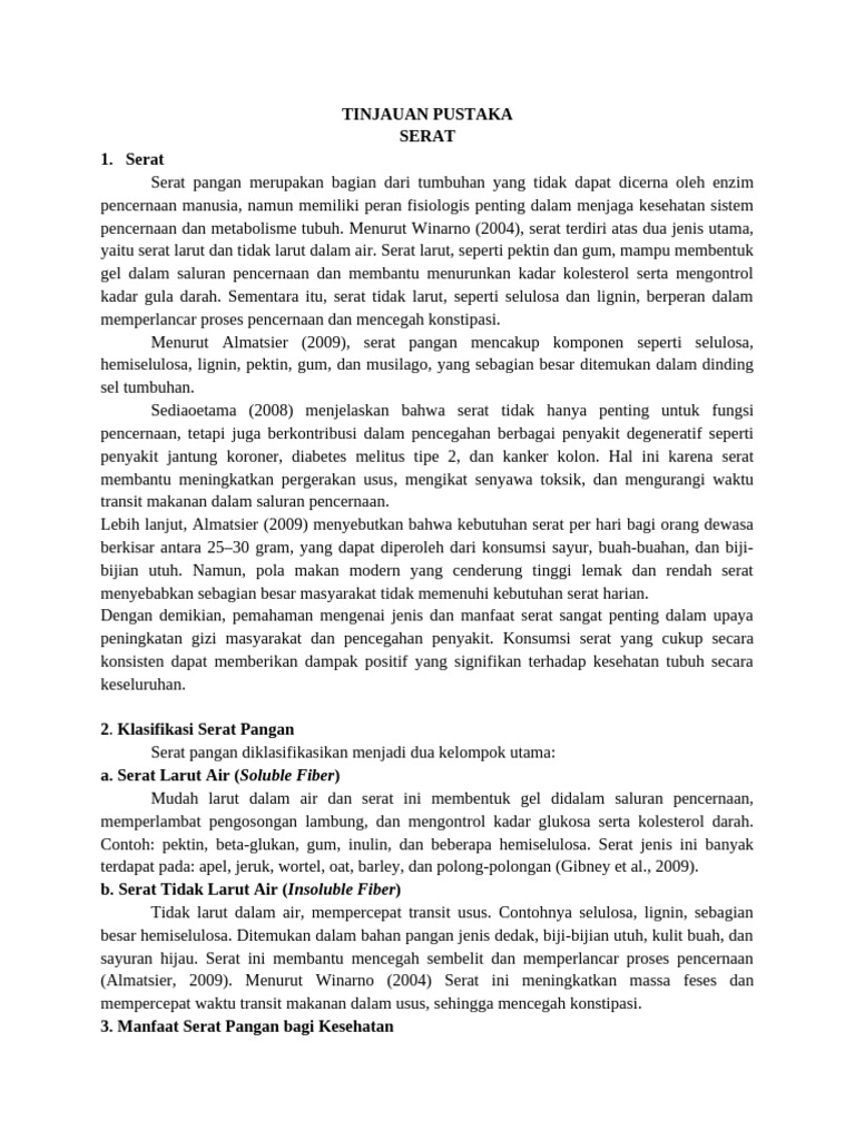 Manfaat dan Klasifikasi Serat Pangan | PDF