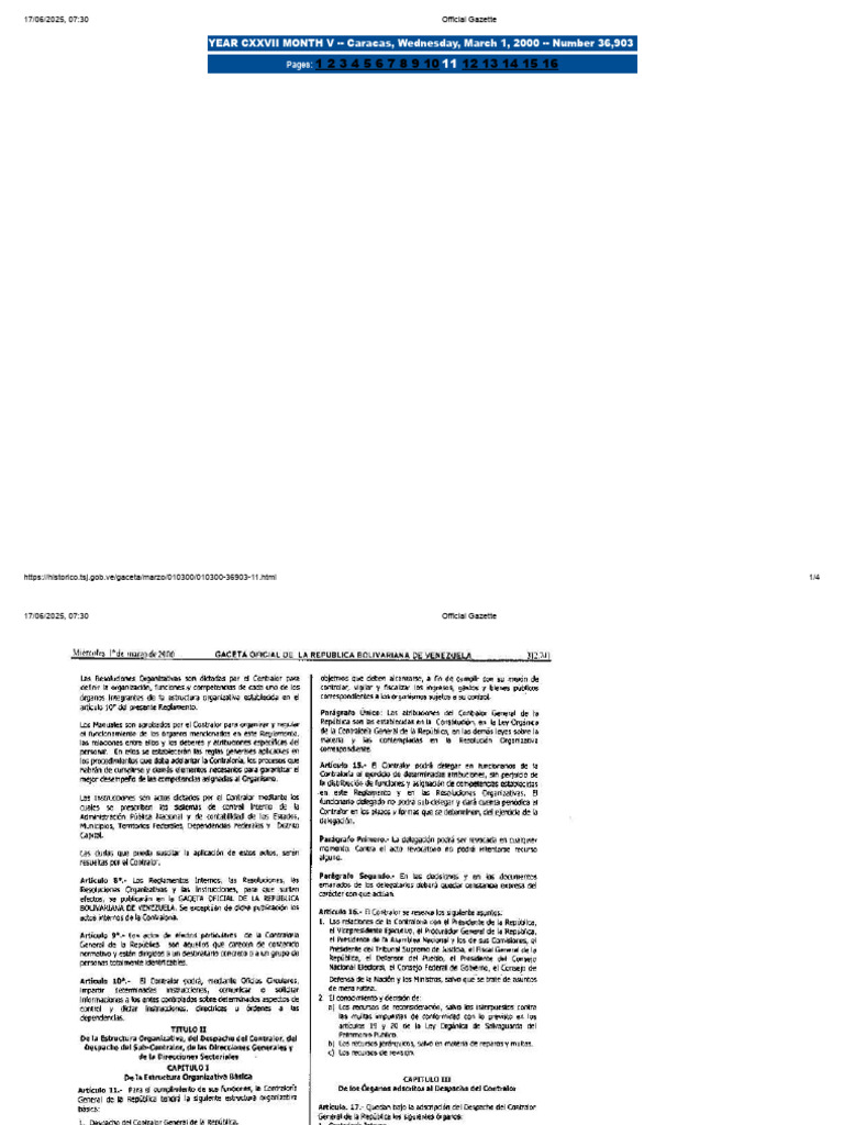 Official Gazette Caracas March 2000 | PDF