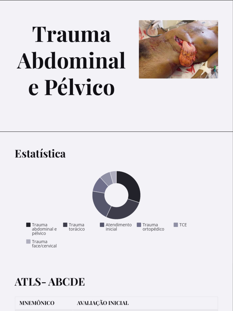 Trauma Abdominal e Pélvico: Diagnóstico e Tratamento | PDF | Fígado | Rim