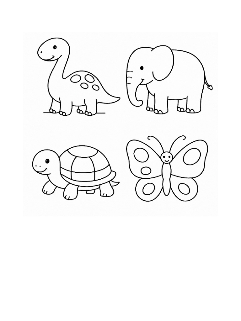 Dinosaurios y Animales para Colorear | PDF