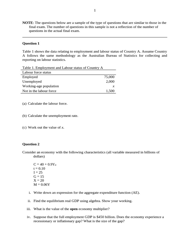 Sample - Exam - Questions - With Solutions - v2-3 | PDF | Labour ...