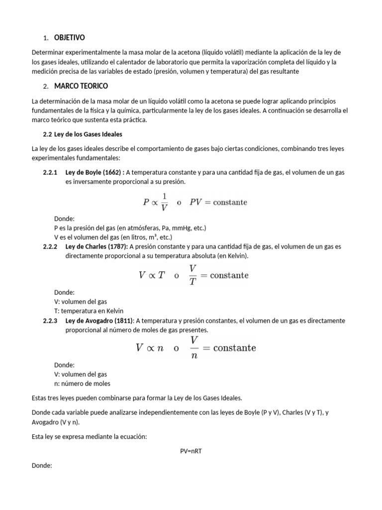 Informe 4 QG | PDF | Gases | Temperatura