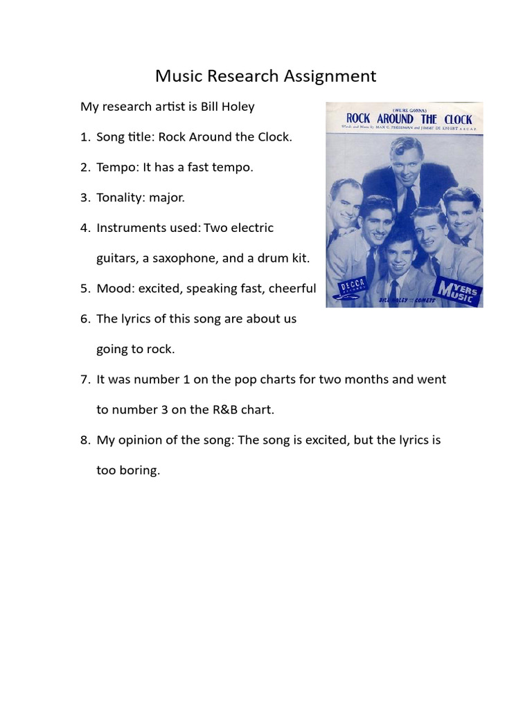 Music Research Assignment | PDF