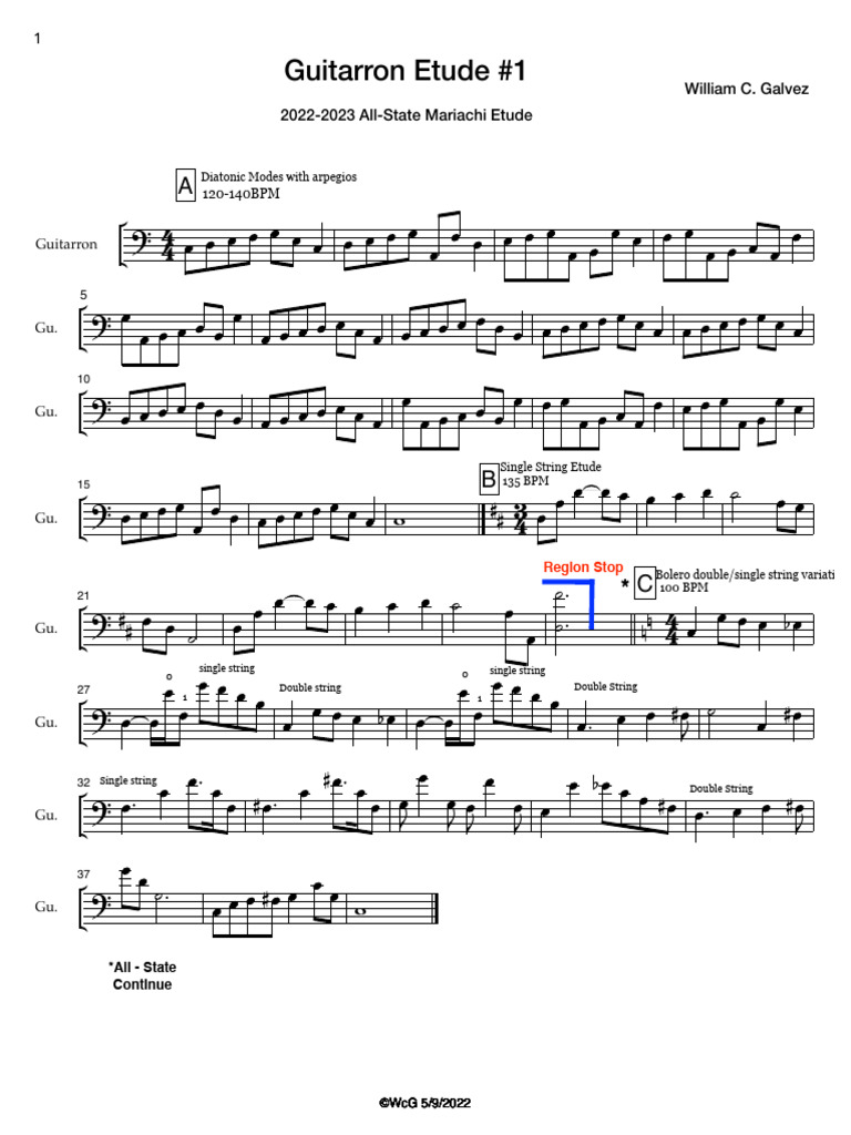 2023 Mariachi Guitarron Packet v2 | PDF | Cordófonos
