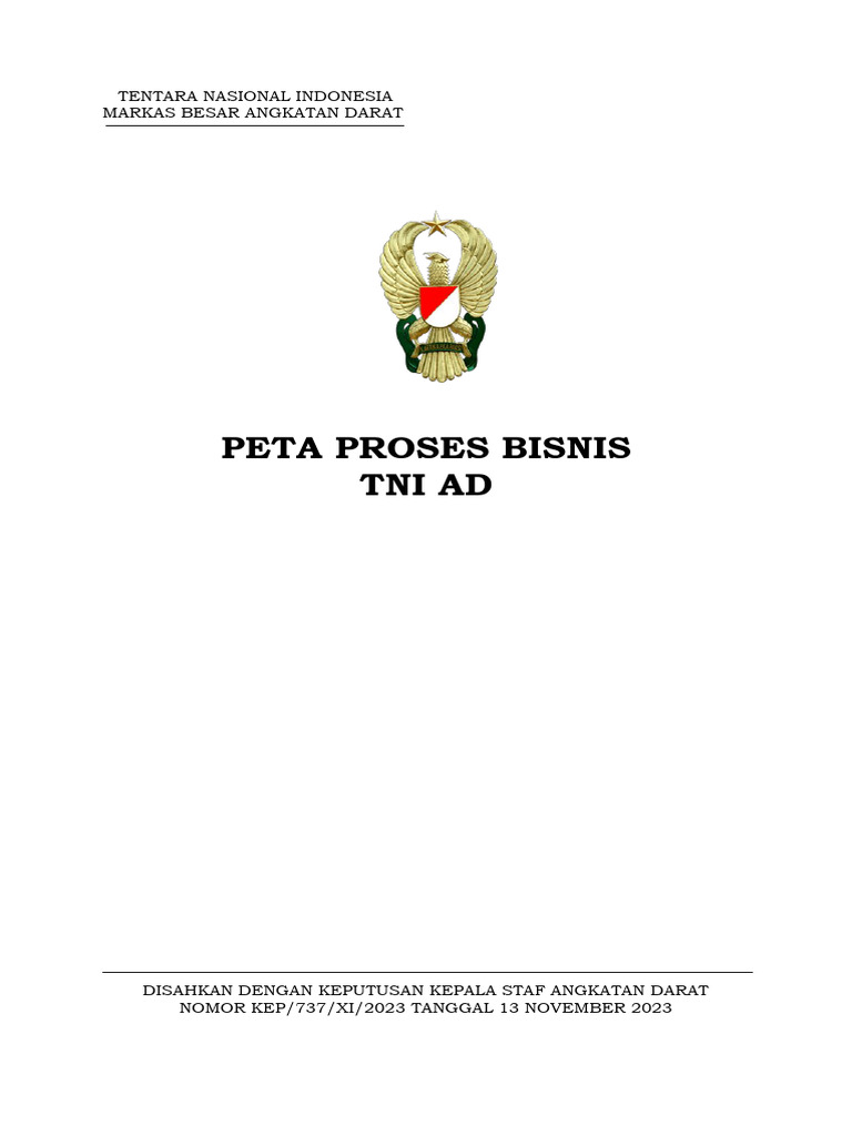 Peta Proses Bisnis TNI AD 2023 | PDF