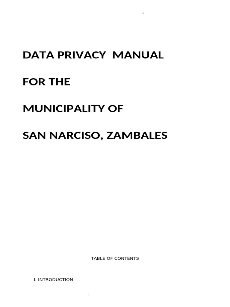 San Narciso Data Privacy Manual | PDF | Computer Security | Security