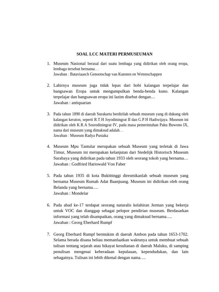Marga Bangsawan Eropa dan Museum | PDF