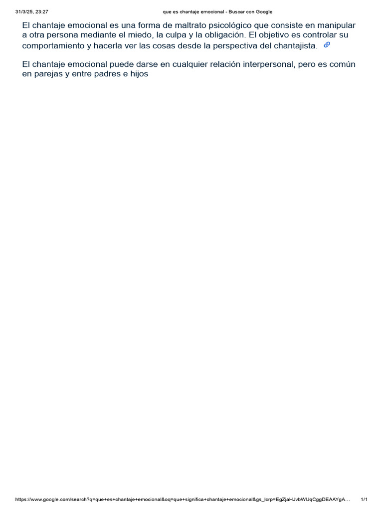 Que Es Chantaje Emocional - Buscar Con Google | PDF