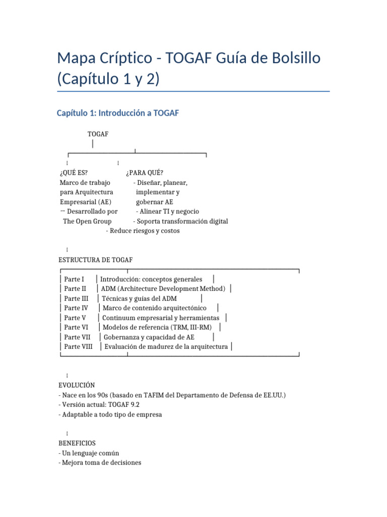 Mapa Criptico TOGAF Cap1y2 | PDF