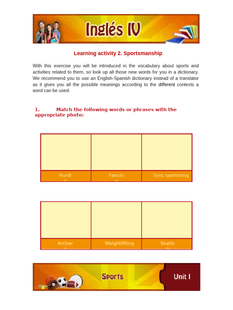 U1 A2 Vocabulary | PDF