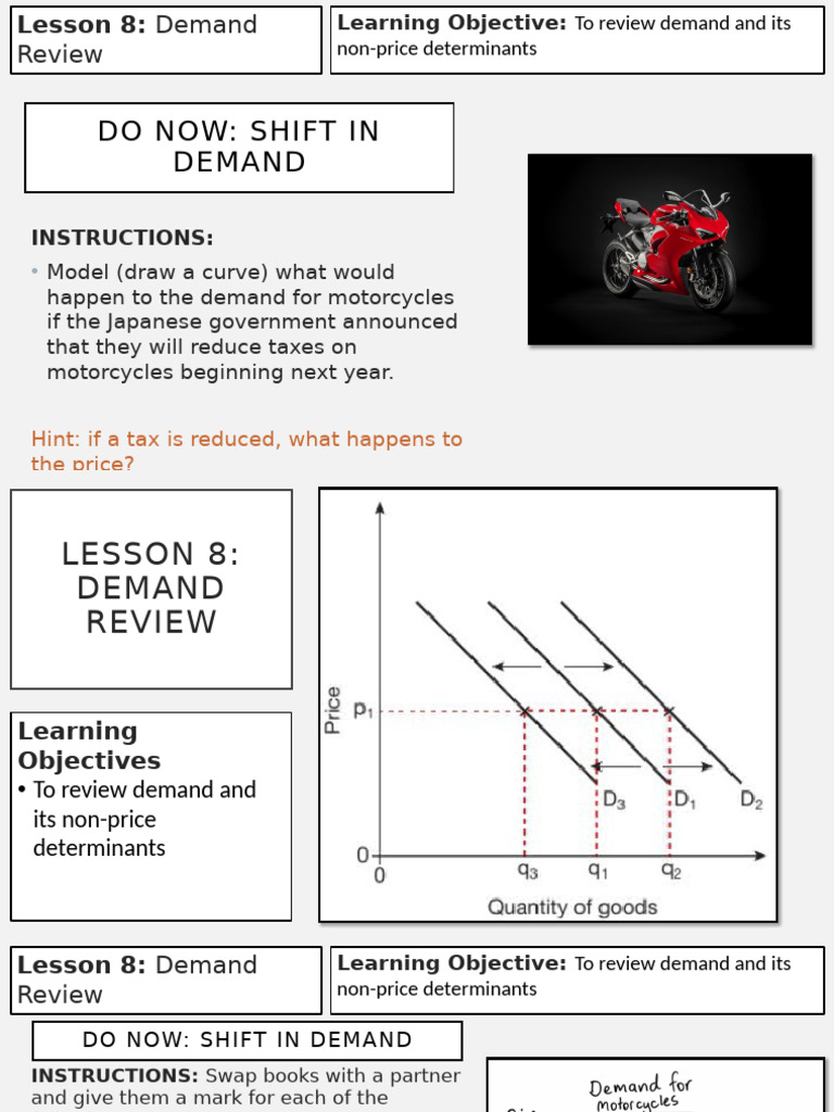 Lesson 8 - Demand Review | PDF | Demand | Demand Curve