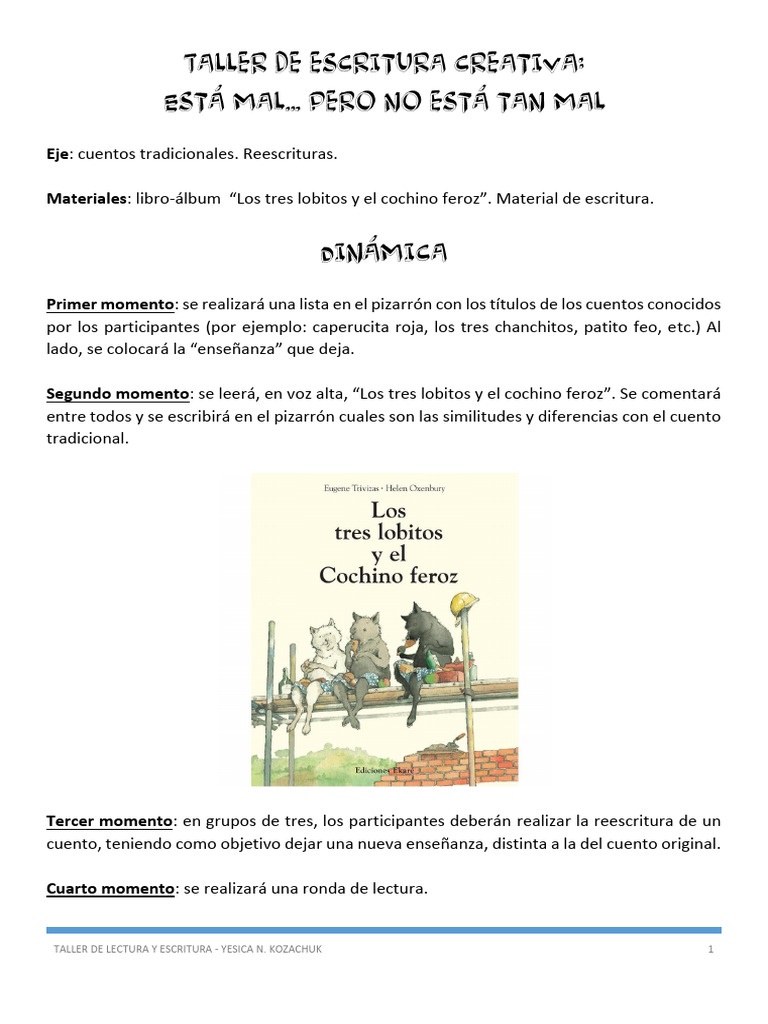 Taller de Escritura Creativa - Está Mal... Pero No Está Tan Mal | PDF