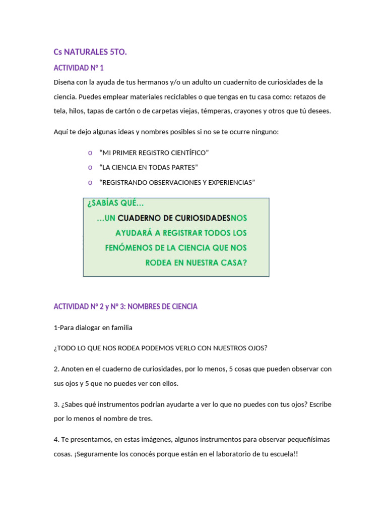 Cuaderno y Microscopio | PDF