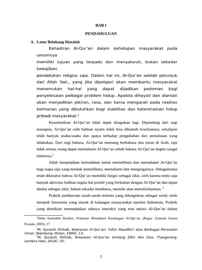 Contoh Bab 1 Proposal | PDF