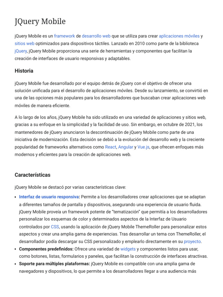 JQuery Mobile - Wikipedia, La Enciclopedia Libre | PDF | Informática ...