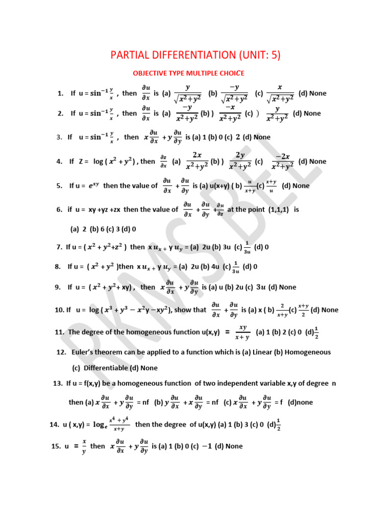 Partial Differentiation 1 | PDF | Mathematical Analysis | Mathematics