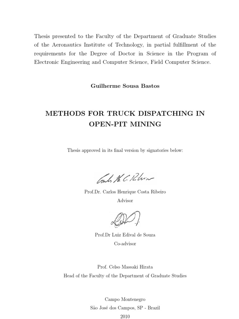 Methods For Truck Dispatching in Open-Pit Mining | PDF | Approximation | Mathematical Optimization