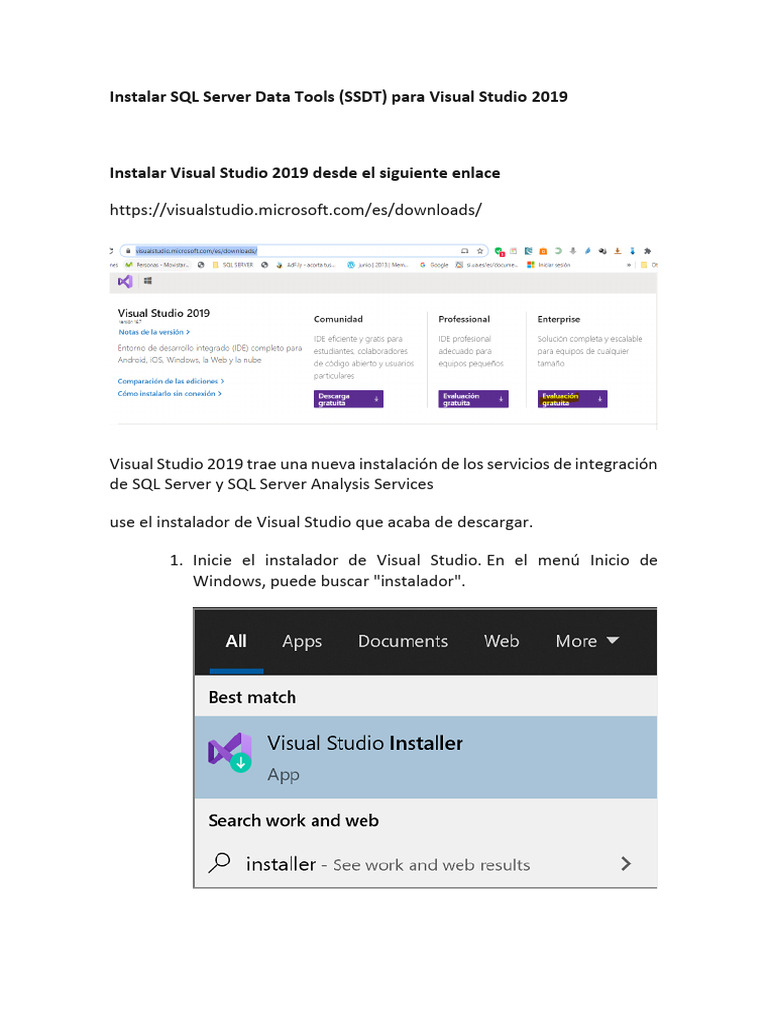 Instalar SQL Server Data Tools 2019 | PDF