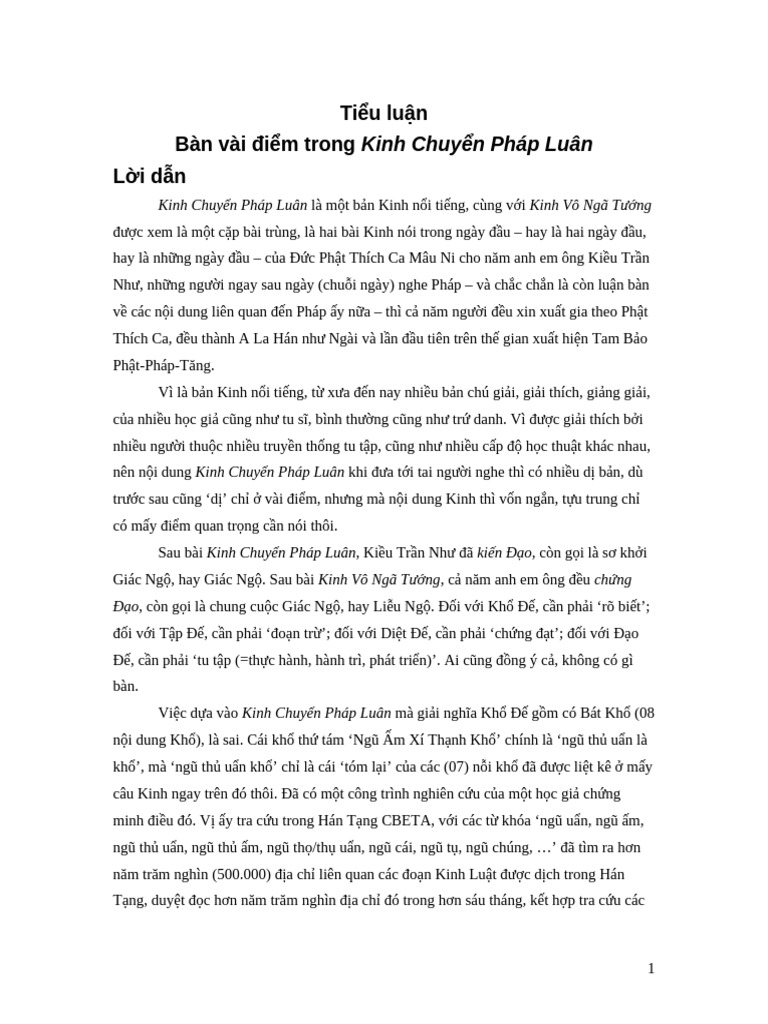 Huệ Thanh - Kinh Chuyển Pháp Luân RAW | PDF