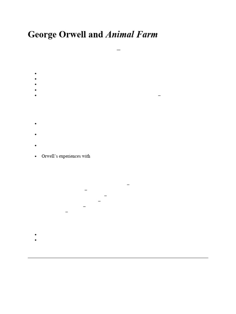 George Orwell's Animal Farm Analysis | PDF | George Orwell