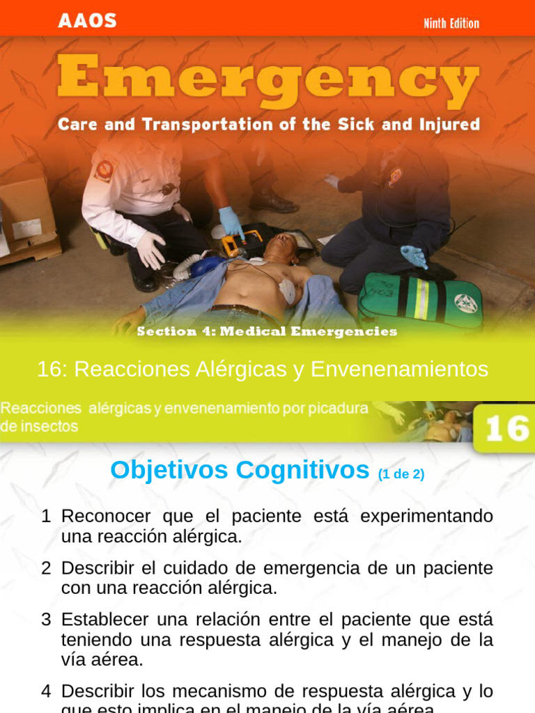 AAOS 16.reacciones Alérgicas y Envenenamientos | PDF | Alergia | Reanimación cardiopulmonar