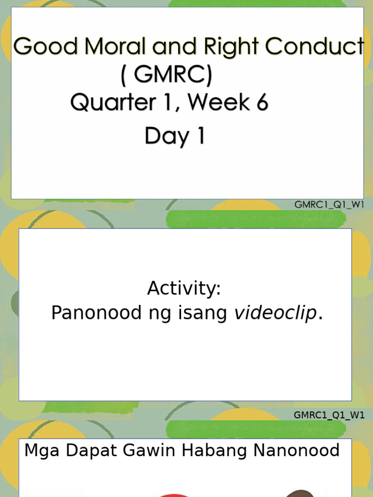 GMRC Week 6 Day 1 | PDF