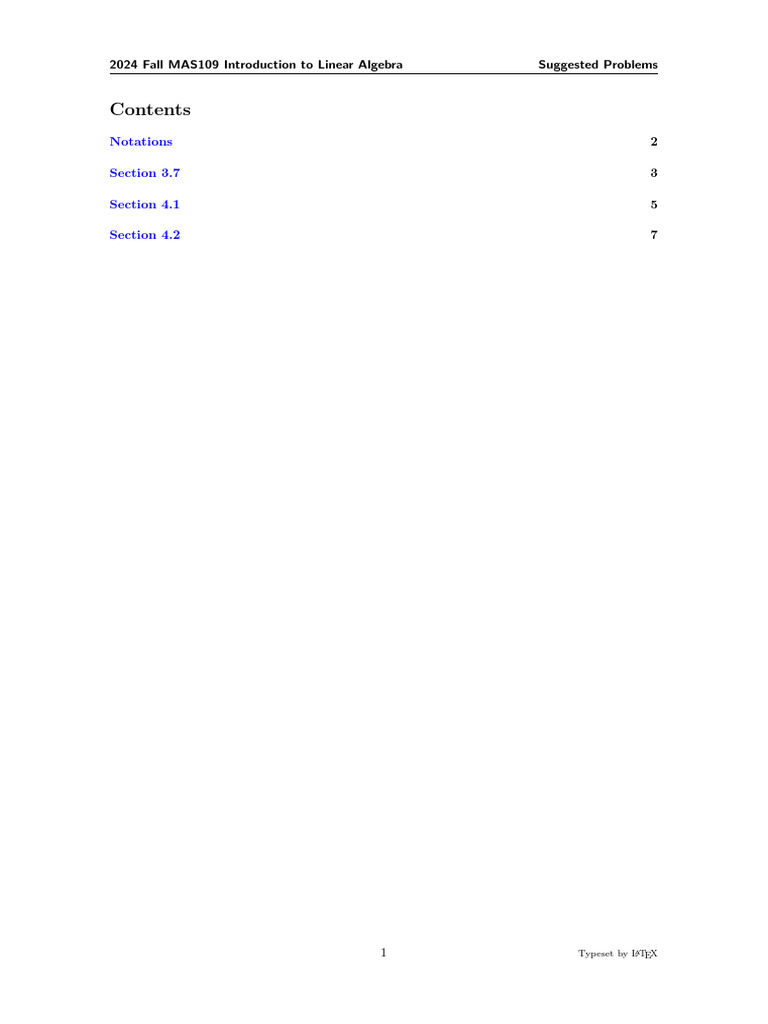 2024F - MAS109 - Suggested Problems - WK4 (1) - 복사본 | PDF | Algebra ...