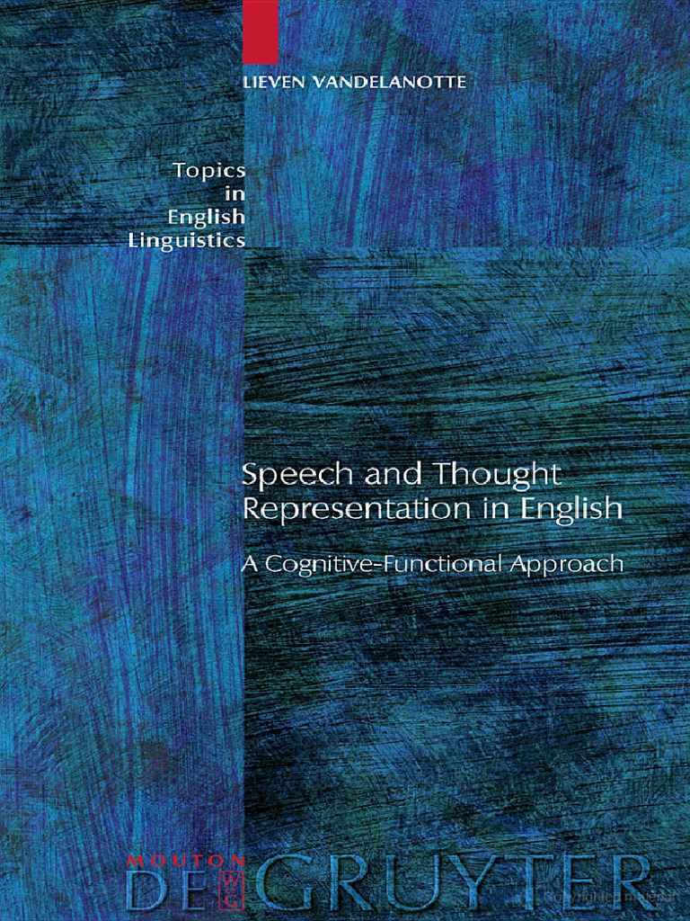 Vandelanotte (1978) Speech and Thought Representation in English - A Cognitive-Functional ...
