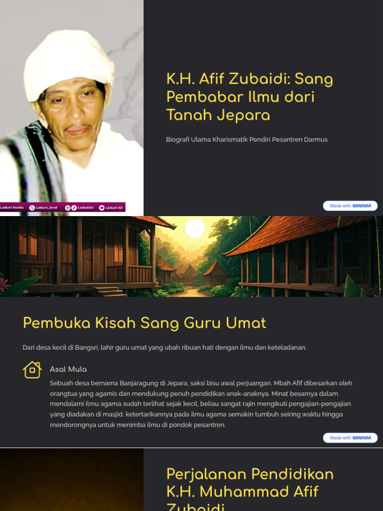 KH Afif Zubaidi Sang Pembabar Ilmu Dari Tanah Jepara | PDF