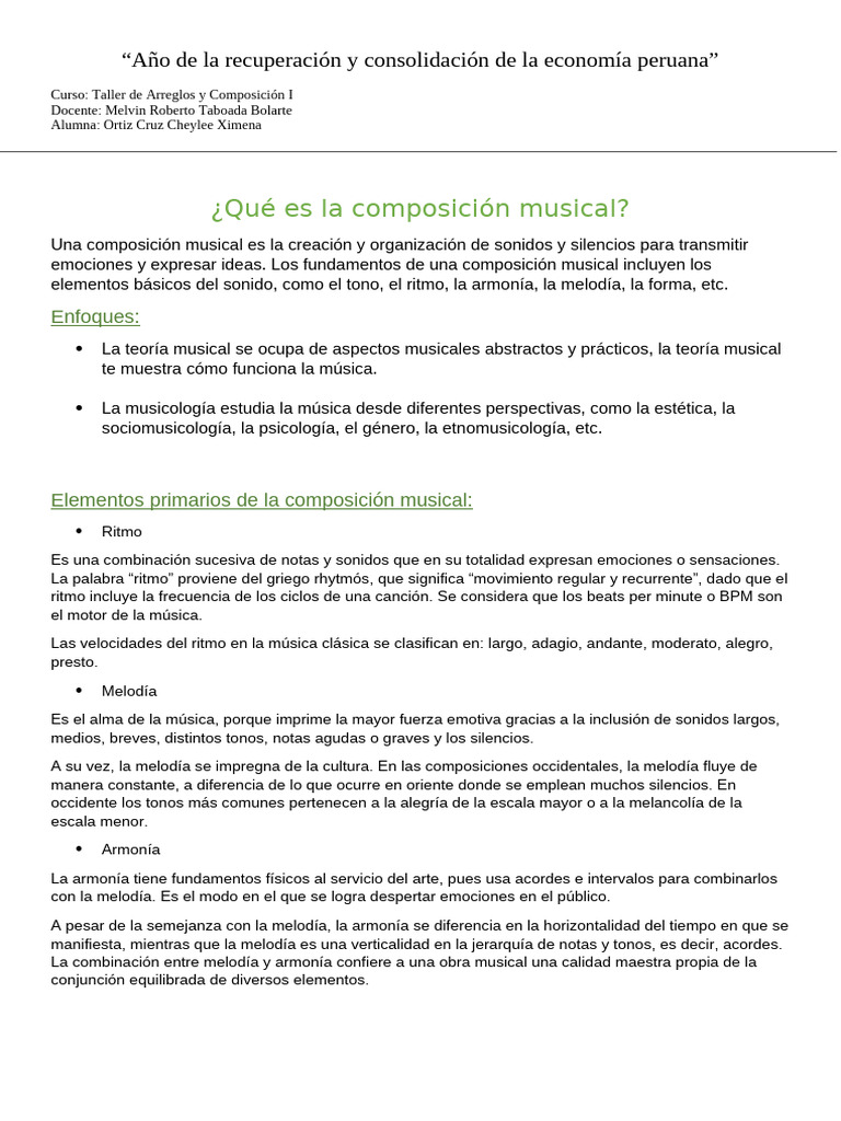 Fundamentos de la Composición Musical | PDF | Melodía | Ritmo