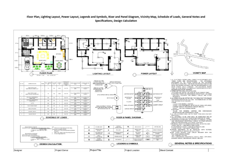 Floor Plan, Lighting Layout, Power Layout, Legends and Symbols | PDF