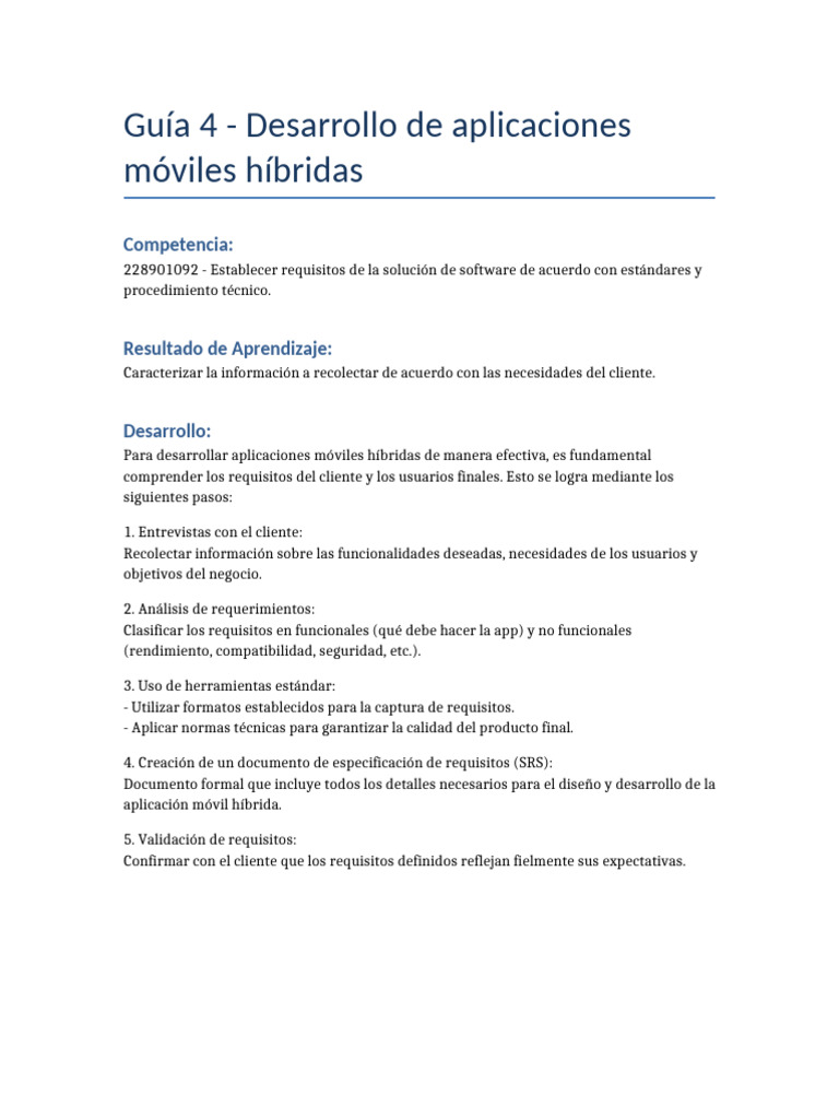 Guia 4 Desarrollo Moviles Hibridas | PDF