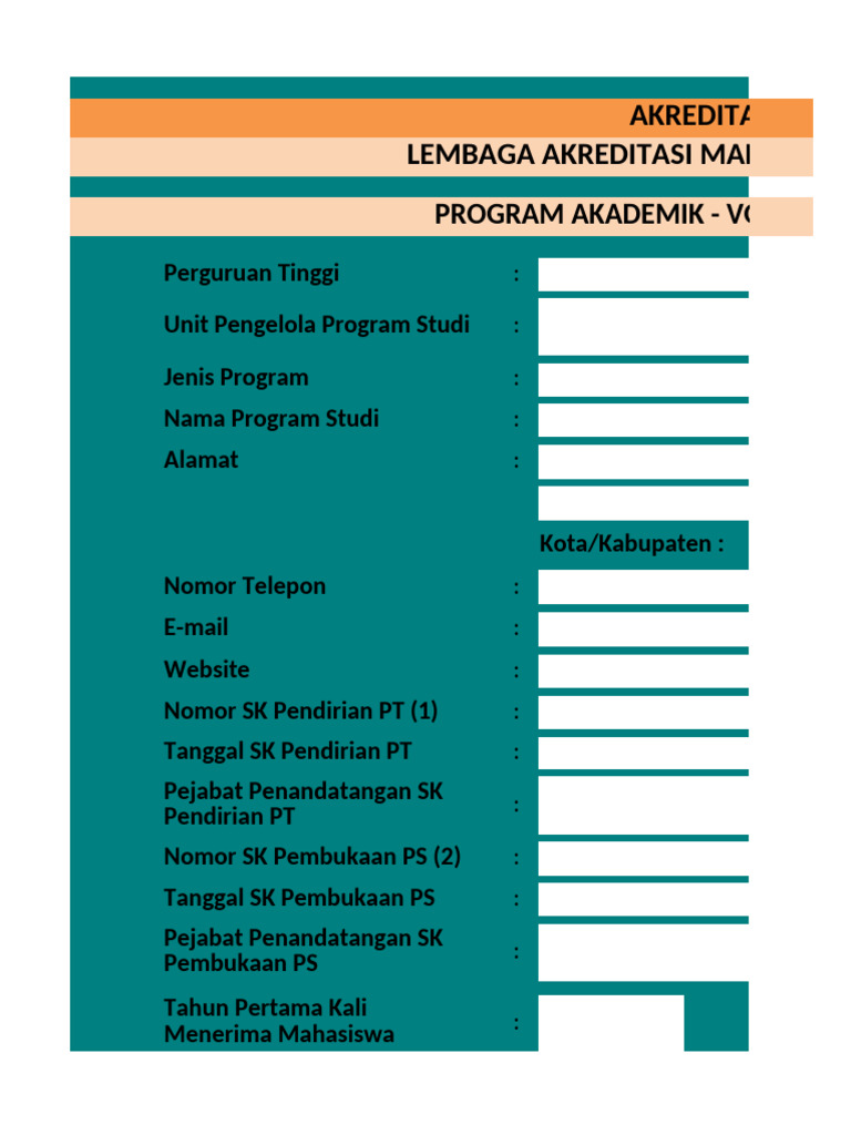 Template Laporan Kinerja Program Studi (LKPS) Aps Akademik, Vokasi Dan Psppi | PDF